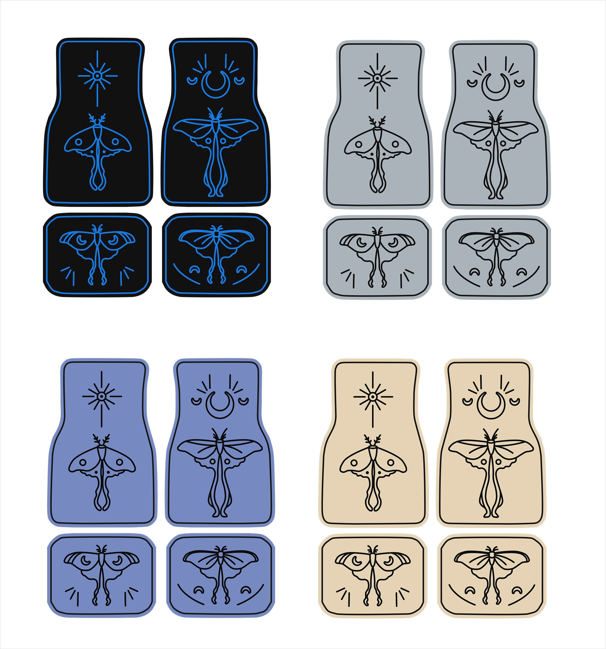 Luna Moth Car Floor Mats Pastel Goth Car Interior Decor - Etsy
