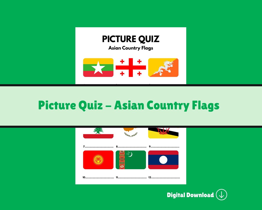 Printable Picture Quiz Asian Country Flags | Test Your Geography ...