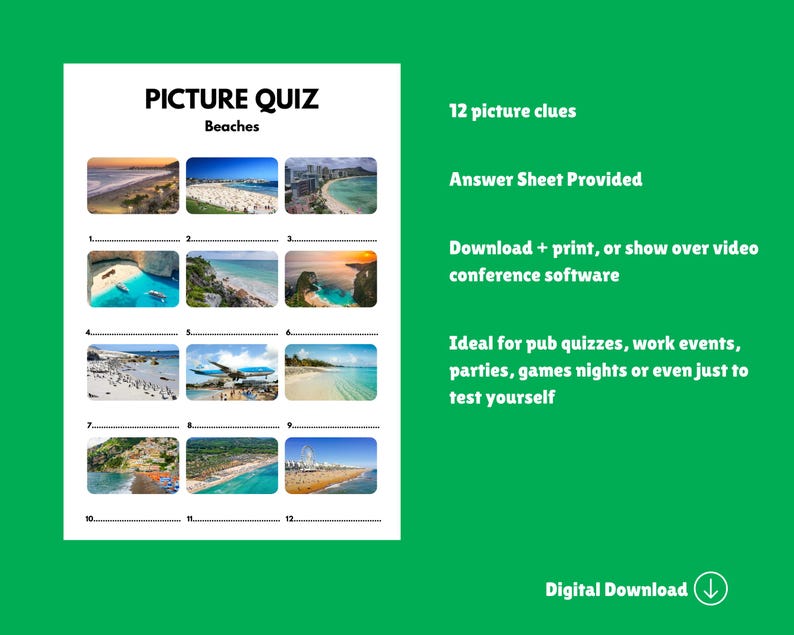 Printable Picture Quiz Beaches | Test Your Geography Knowledge | Pub ...