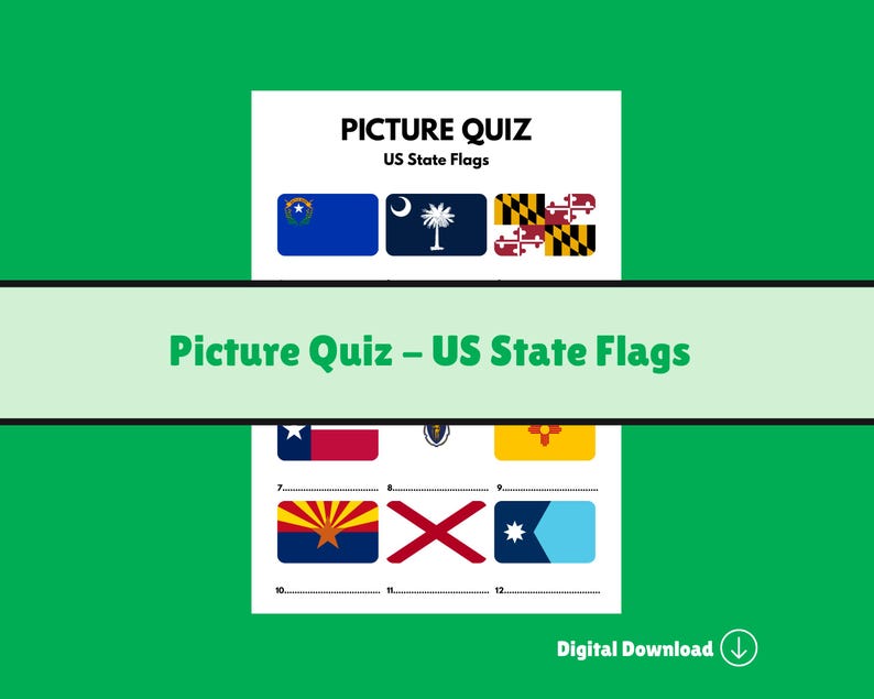 Printable Picture Quiz US State Flags | Test Your Geography Knowledge ...