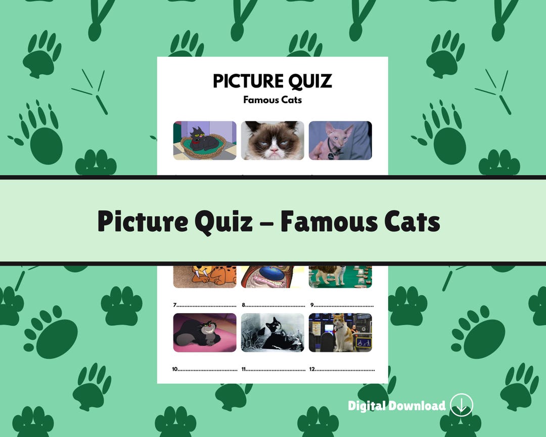 Famous Cats Printable Picture Quiz | Test Your Animal Knowledge | Pub ...
