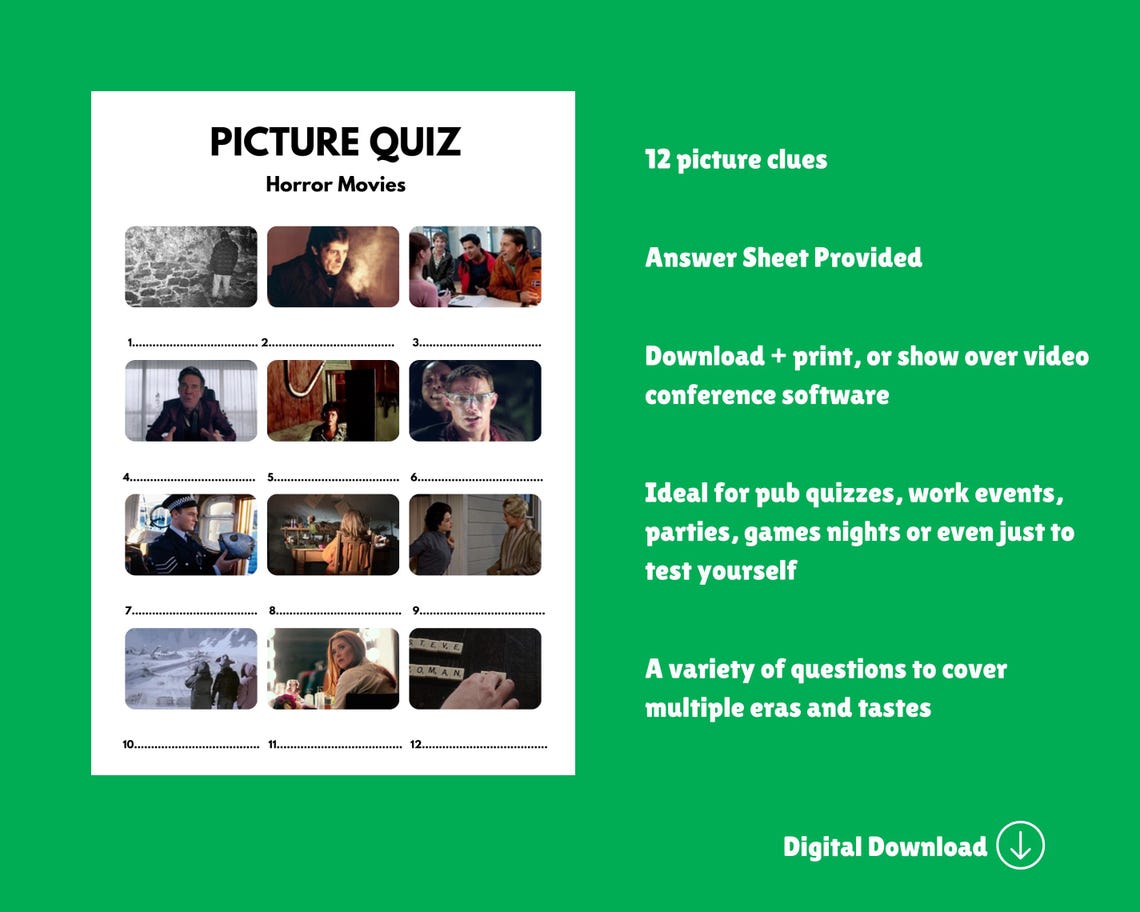 Printable Picture Quiz Horror Movies | Test Your Scary Film Knowledge ...