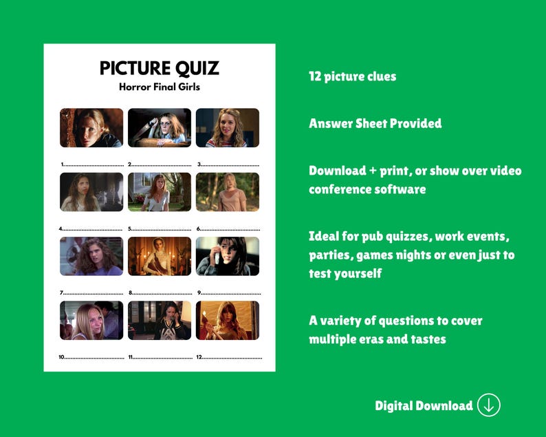Printable Picture Quiz Horror Final Girls | Test Your Scary Film ...