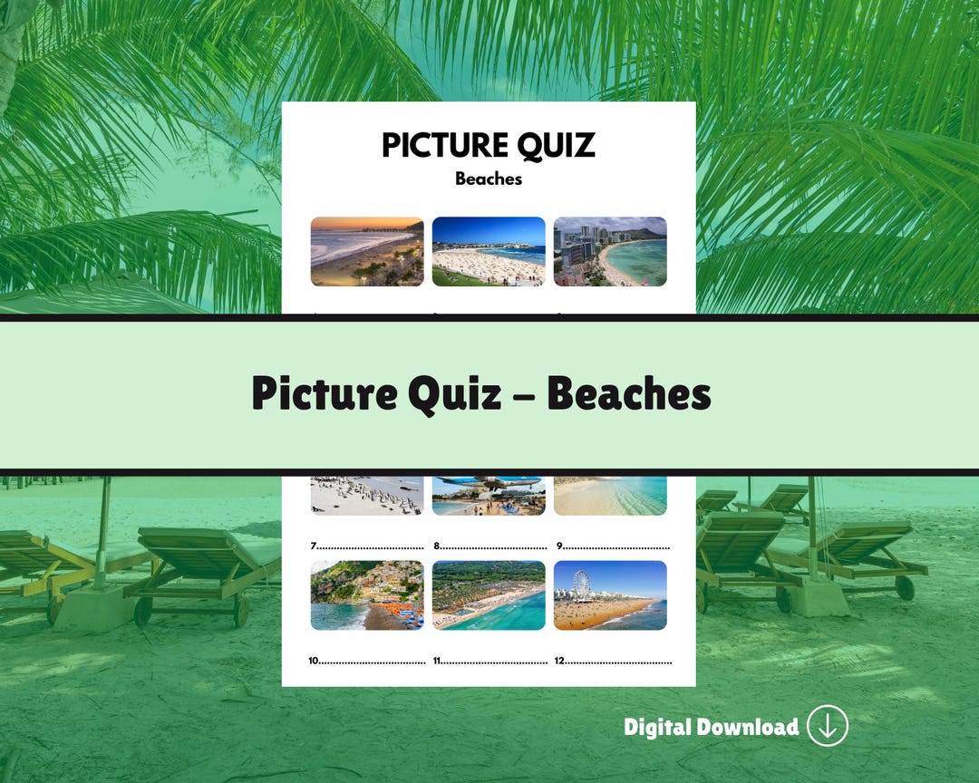 Beaches Picture Quiz: Printable Geography Trivia Game (digital Download ...