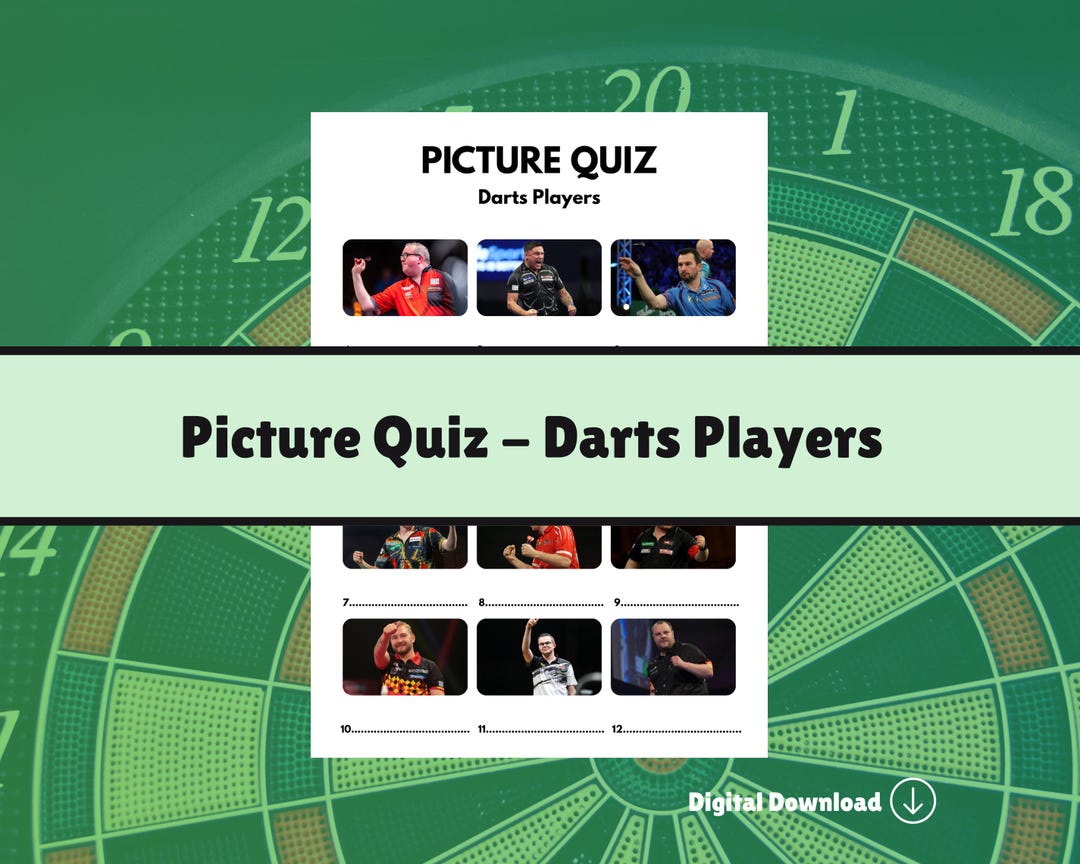 Darts Players Picture Quiz: Printable Sports Trivia Game (digital ...
