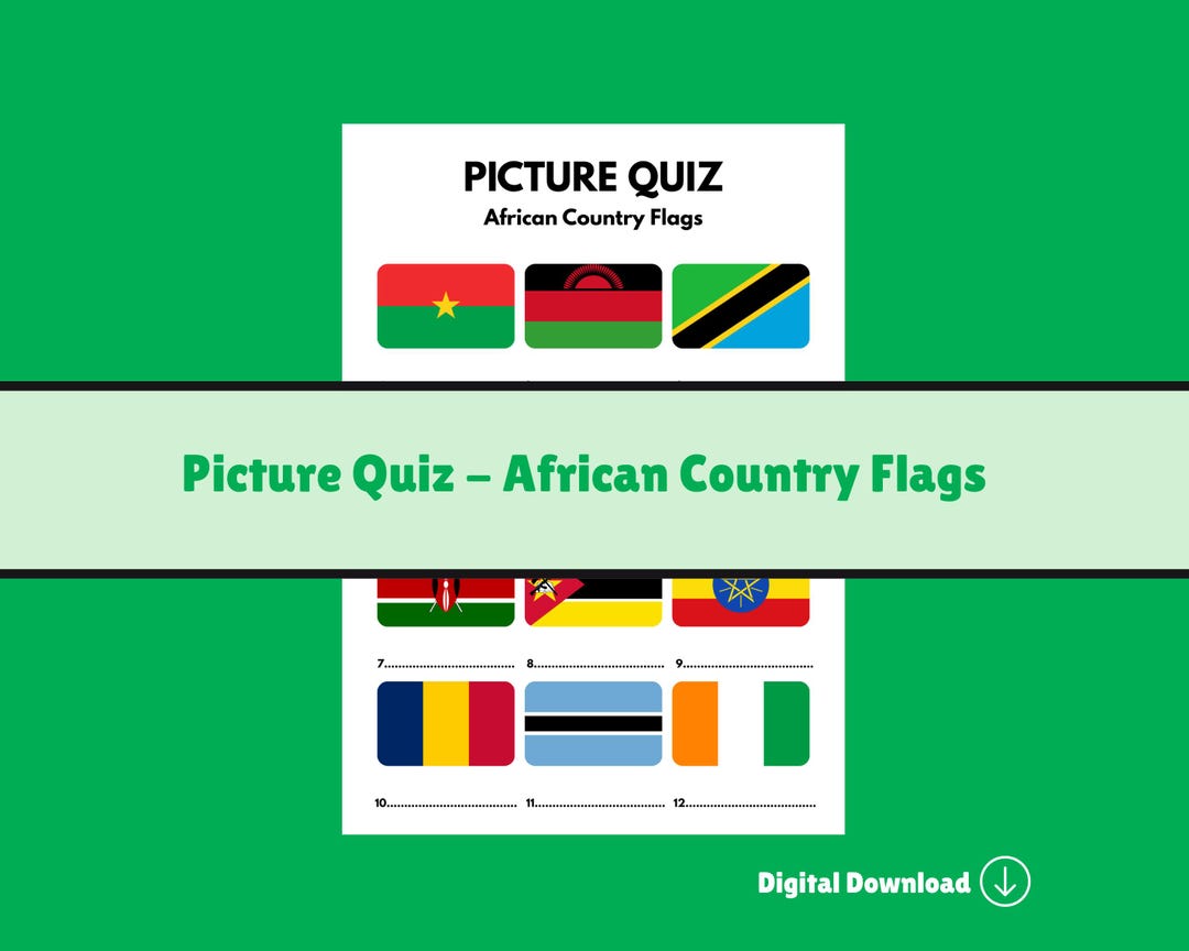 Printable Picture Quiz African Country Flags | Test Your Geography ...