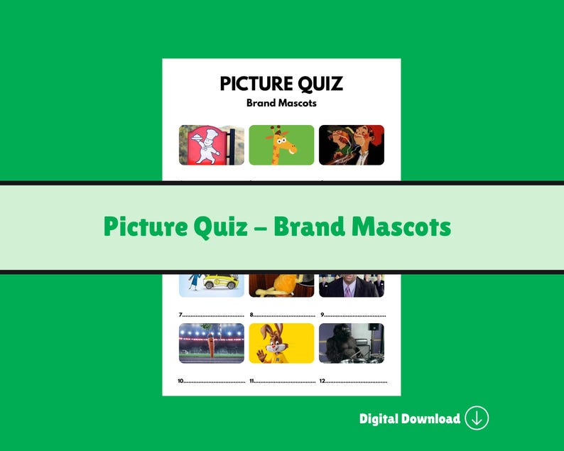 Printable Picture Quiz Brand Mascots | Test Your Advert Knowledge | Pub ...