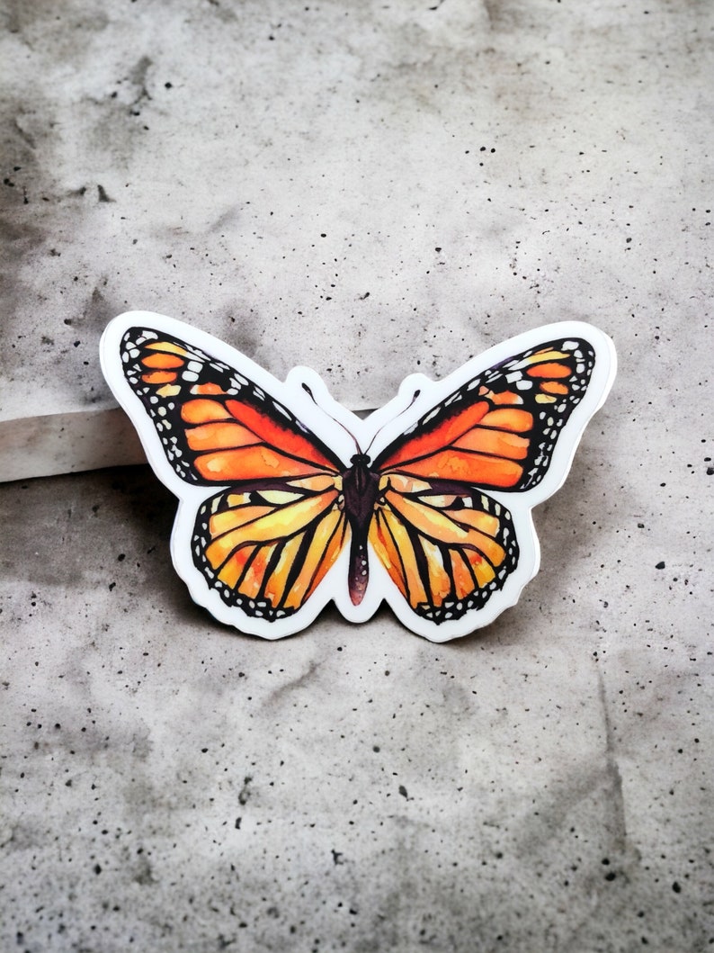Monarch Madness Sticker, Watercolor Monarch Sticker, Insect Vinyl ...