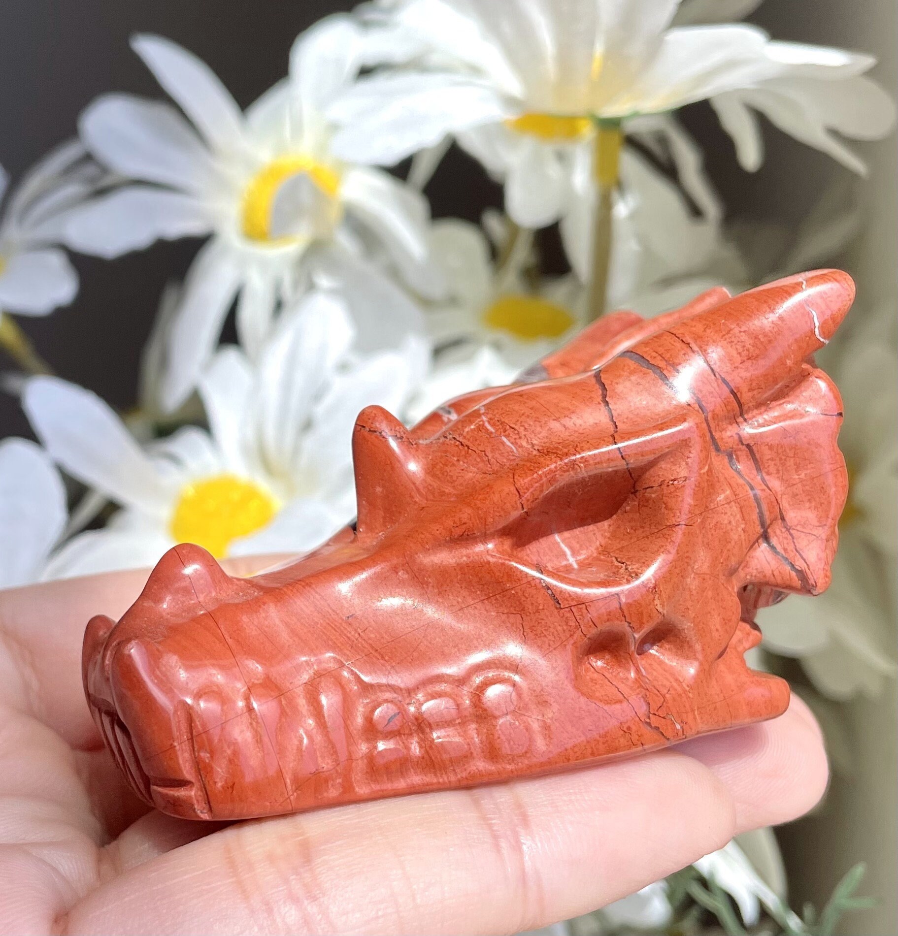 Big Natural Quality Red BRECCIATED Jasper Dragon Skull | Etsy