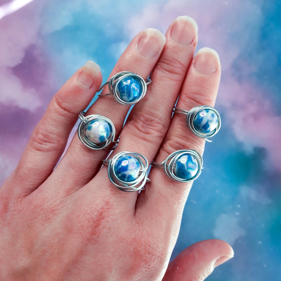 Swirly Bead Wire Wrapped Rings - Etsy