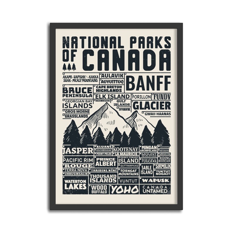 Quebec National Parks Checklist Poster, Quebec Parks, National Parks ...