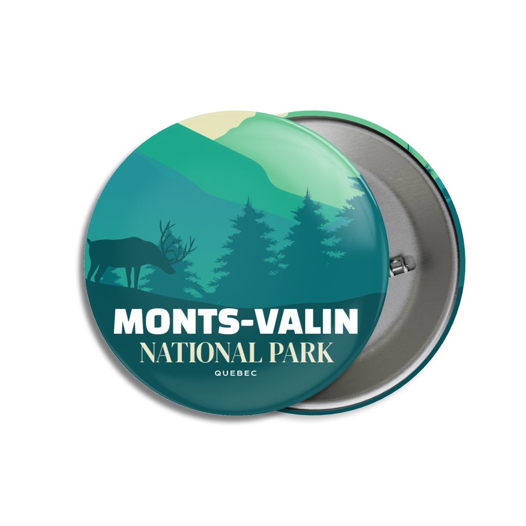 Monts-valin National Park of Quebec Pinback Button, Canada Parks, 1.75 ...