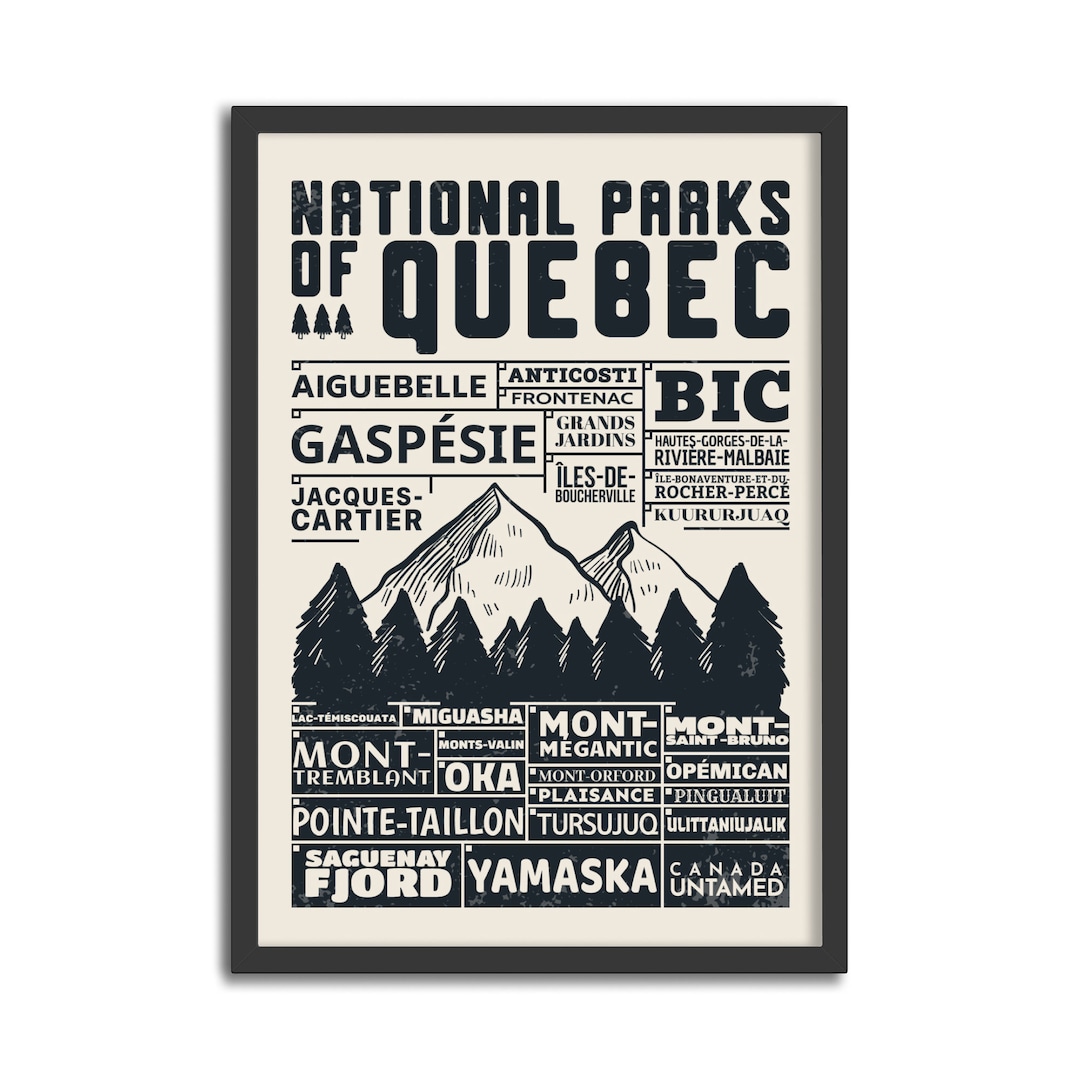 Quebec National Parks Checklist Poster, Quebec Parks, National Parks ...