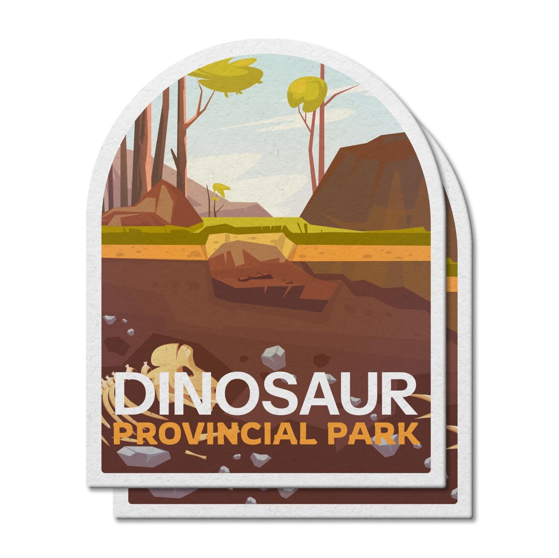 Dinosaur Alberta Provincial Park Waterproof Vinyl Sticker, Laptop ...