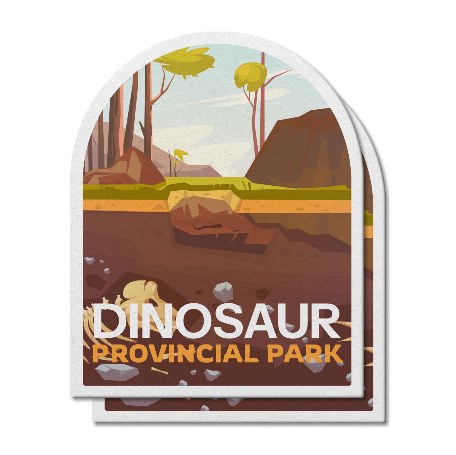 Dinosaur Alberta Provincial Park Waterproof Vinyl Sticker, Laptop ...