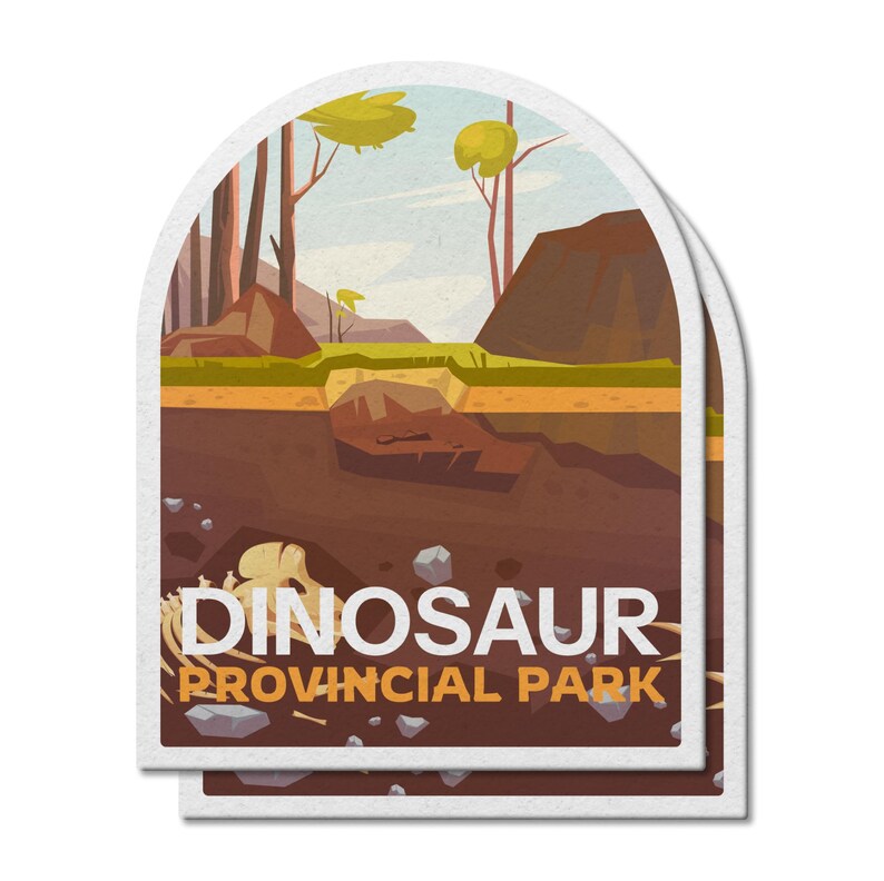 Dinosaur Alberta Provincial Park Waterproof Vinyl Sticker, Laptop ...