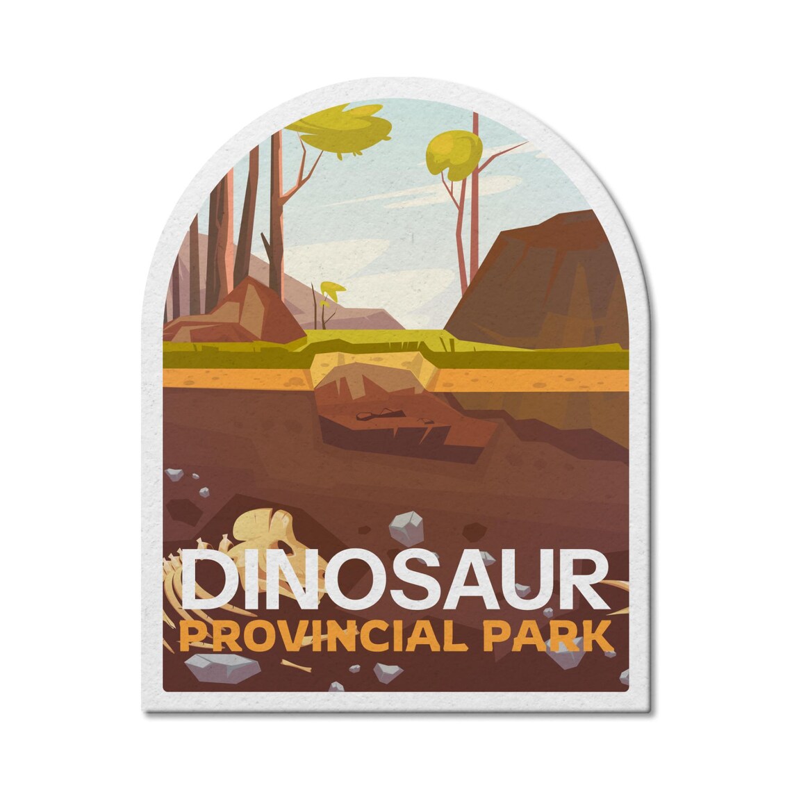 Dinosaur Alberta Provincial Park Waterproof Vinyl Sticker, Laptop ...