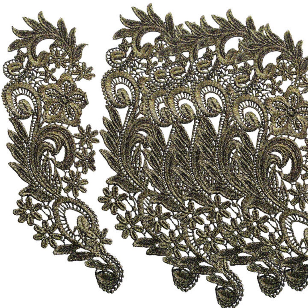 5 Pieces Metallic Bronze Venice Lace Appliques FREE SHIPPING - Etsy