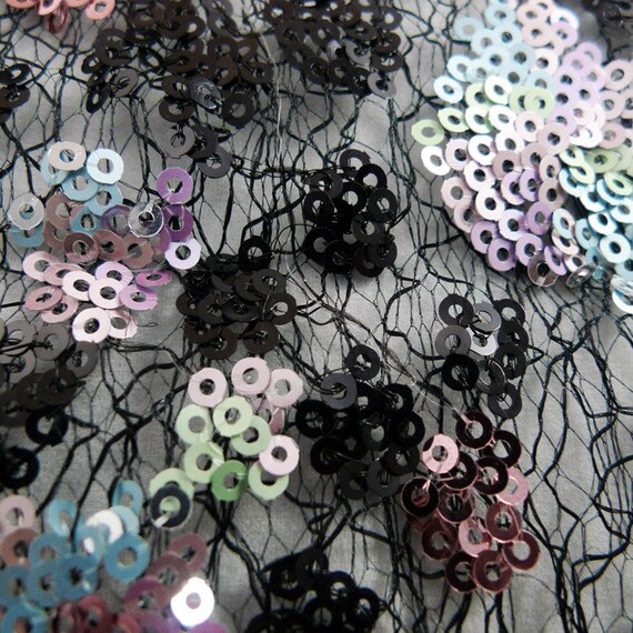 4.5 Yards Piece Black Lace Netting Fabric With Sequin Design - Etsy
