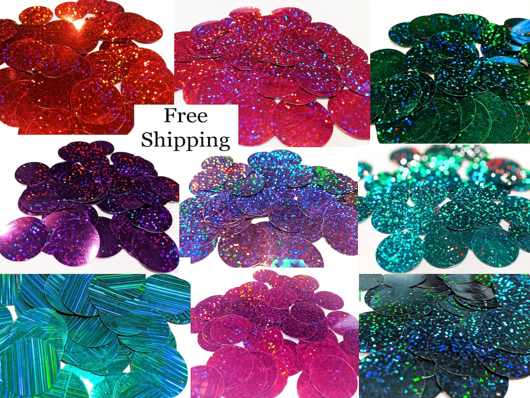 30mm Round Holographic Paillette Sequins - FREE SHIPPING - Etsy