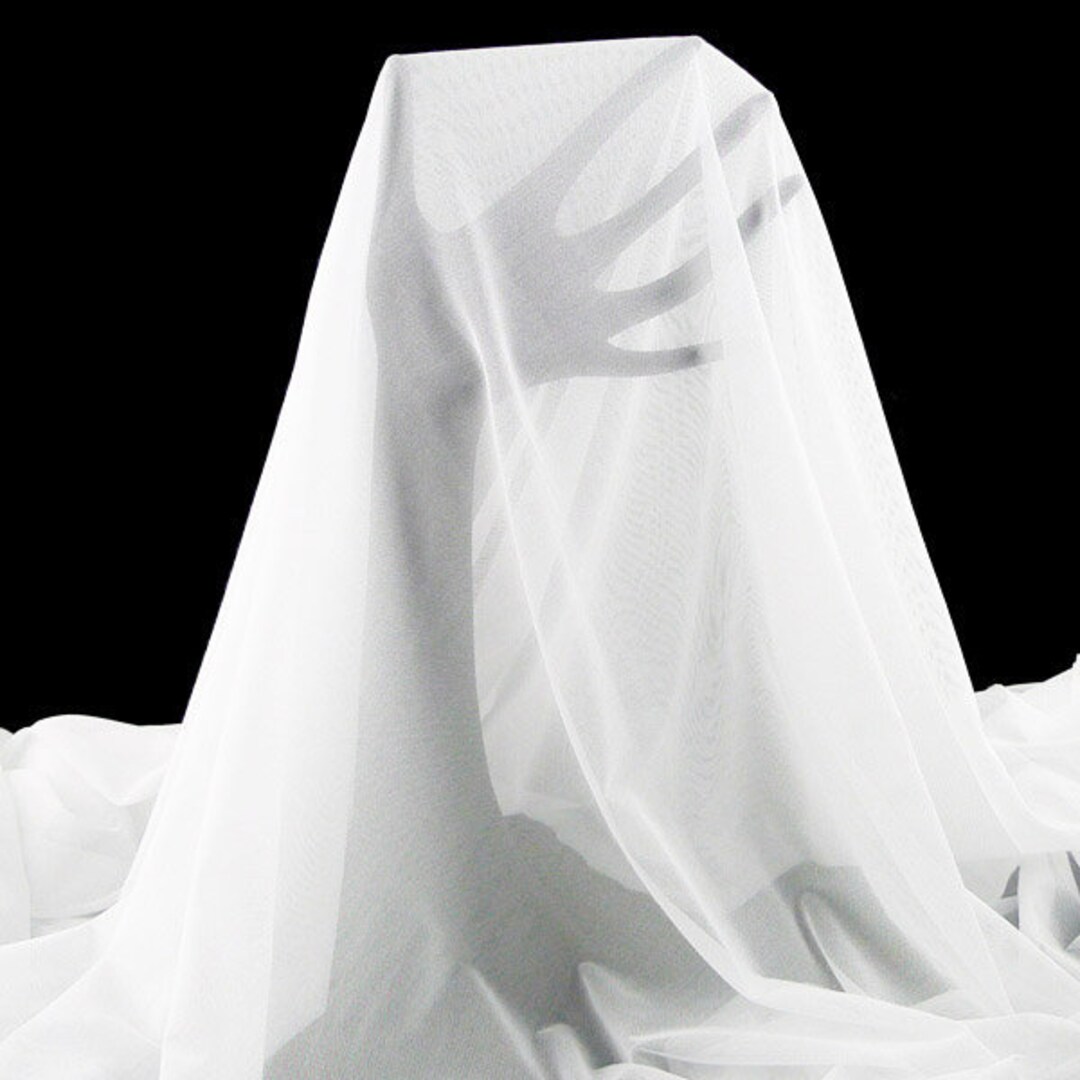 3 Yards White Shimmer Stretch Micro Mesh / Illusion Mesh Fabric FREE ...