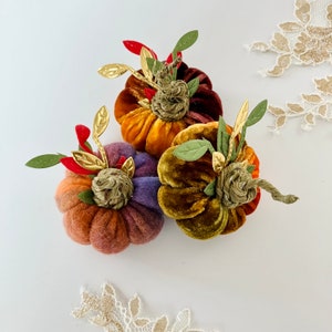 Set of 3 Mini Pumpkin Plushies, Fall Decorations, Halloween, Autumn ...