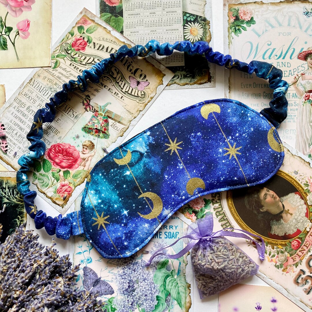 Monde und Sterne Seide gefütterte Schlafmaske - Etsy.de