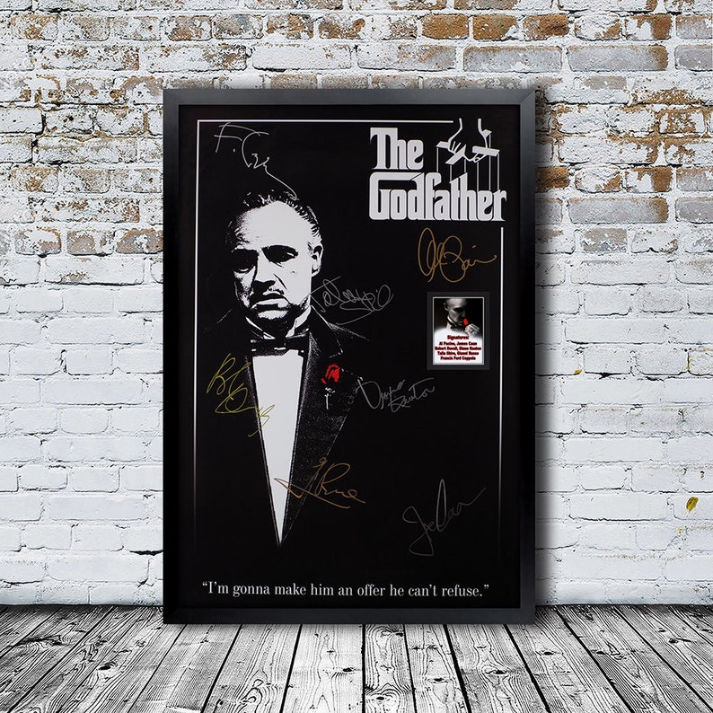 The Godfather Signed Movie Posterframed and Ready to Hang | Etsy