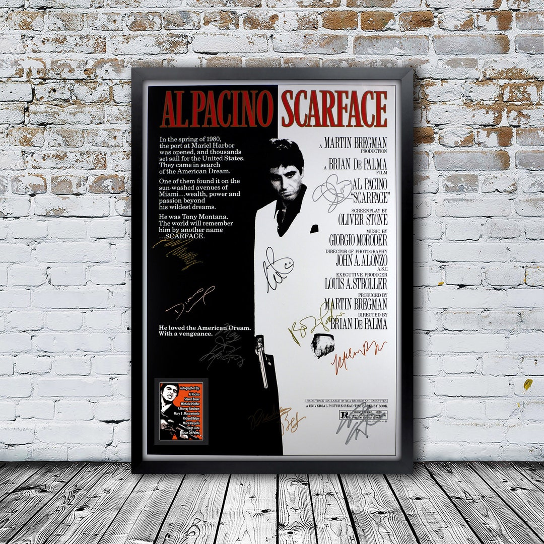 Scarface Autographed Movie Posterframed, Ready to Hang, With Reprint ...