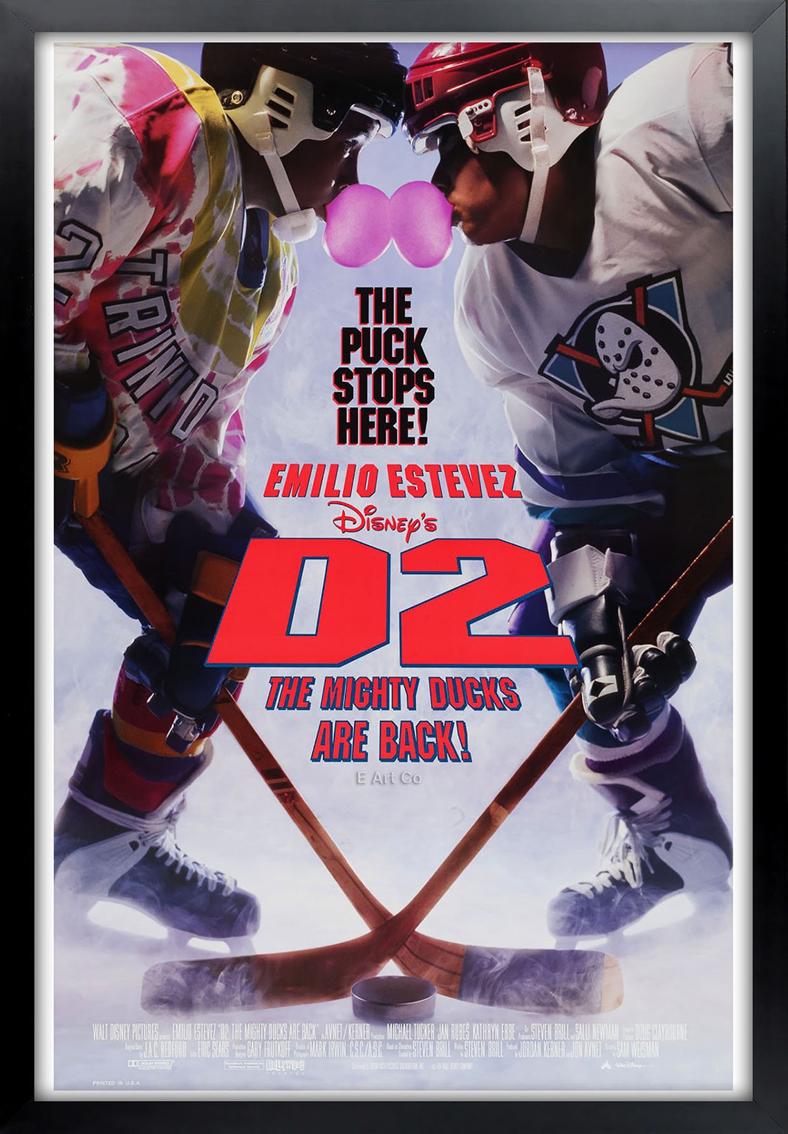 D2: the Mighty Ducks Full Size Movie Poster Framed and Ready | Etsy
