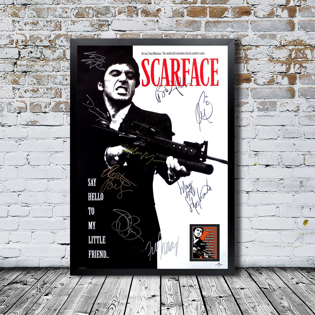 Scarface Autographed Movie Posterframed, Ready to Hang, With Reprint ...