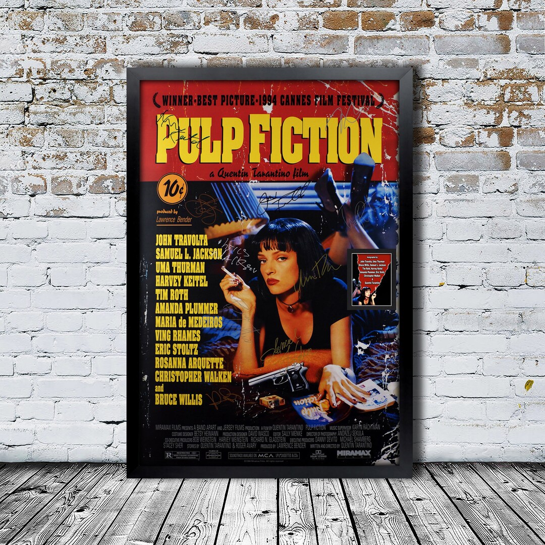 Pulp Fiction Autographed Movie Posterframed, Ready to Hang, With ...