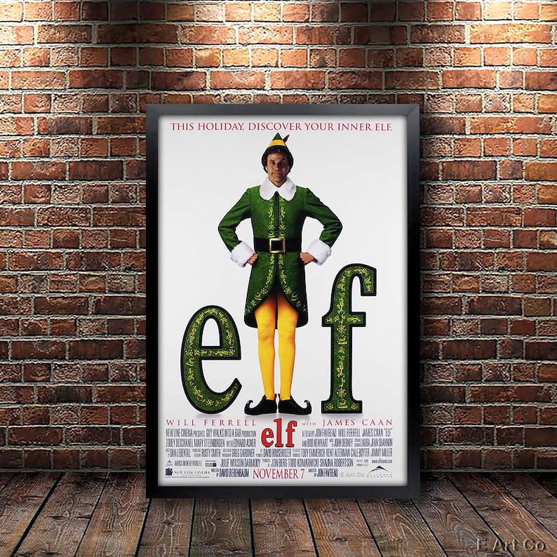 Elf Movie Poster Framed and Ready to Hang. | Etsy