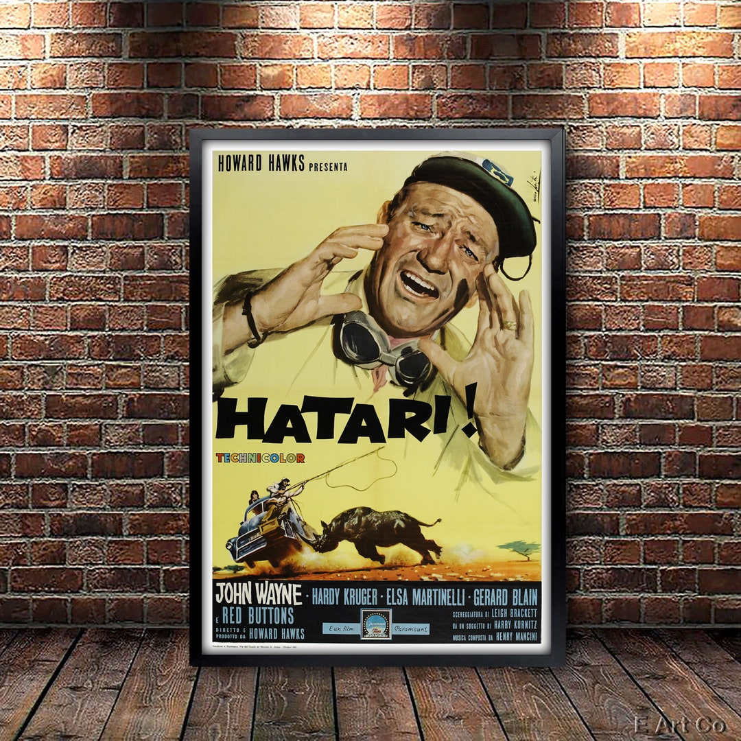 Hatari Movie Poster Framed and Ready to Hang. - Etsy