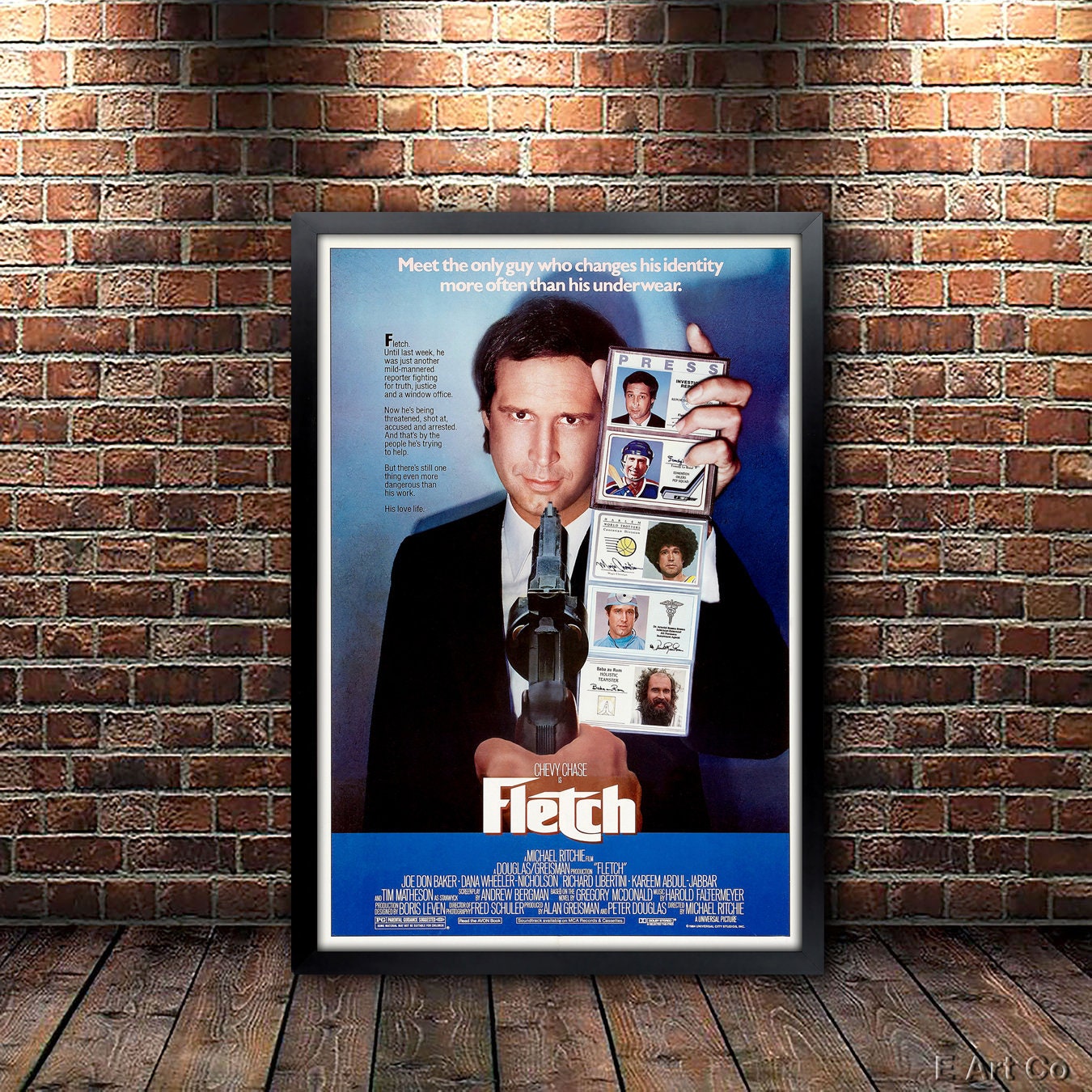 Fletch Full Size Movie Poster Framed and Ready to Hang. | Etsy