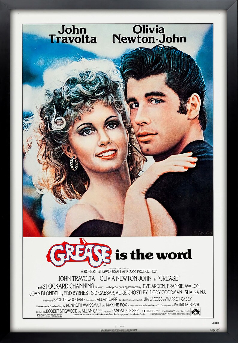 Grease Movie Poster Framed and Ready to Hang. | Etsy