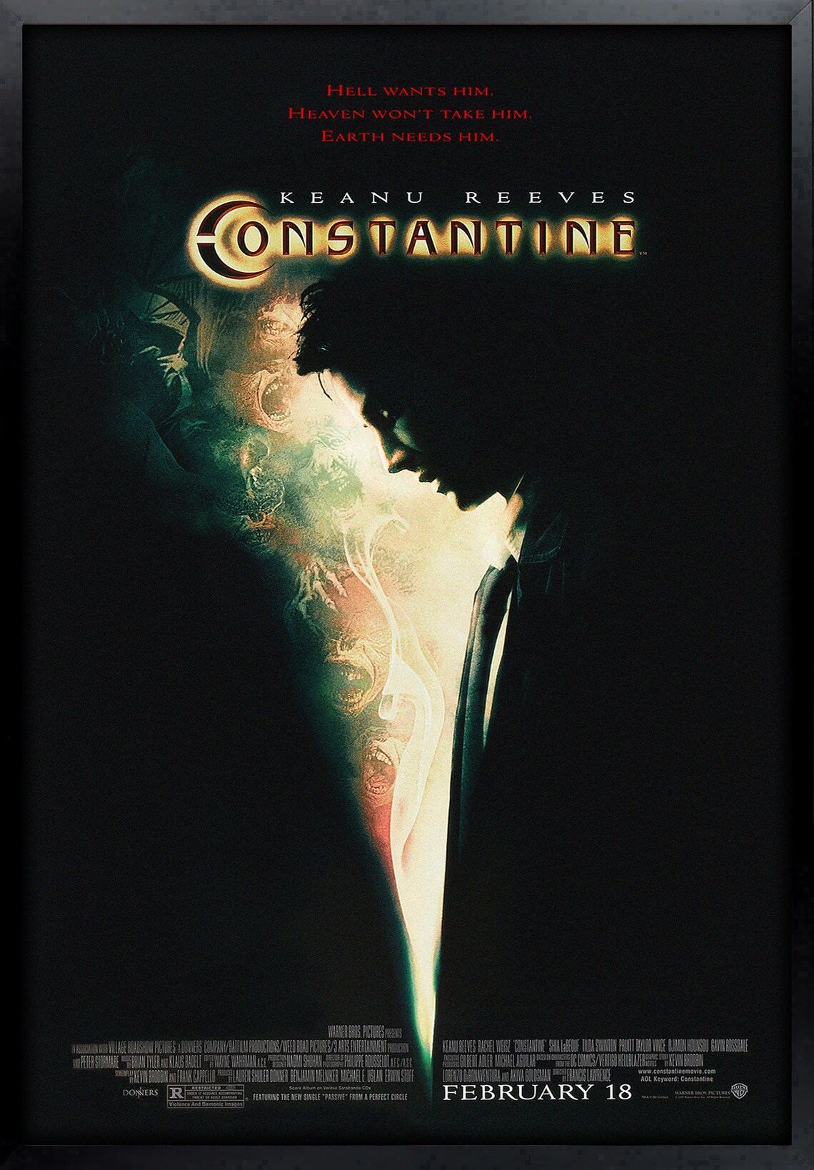 Constantine Movie Poster Framed and Ready to Hang. - Etsy UK