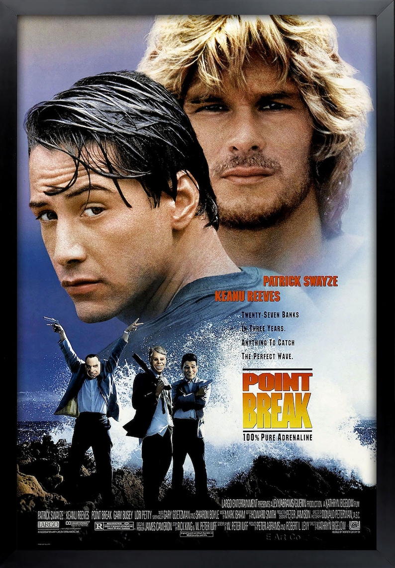 Point Break Movie Poster Framed and Ready to Hang. | Etsy