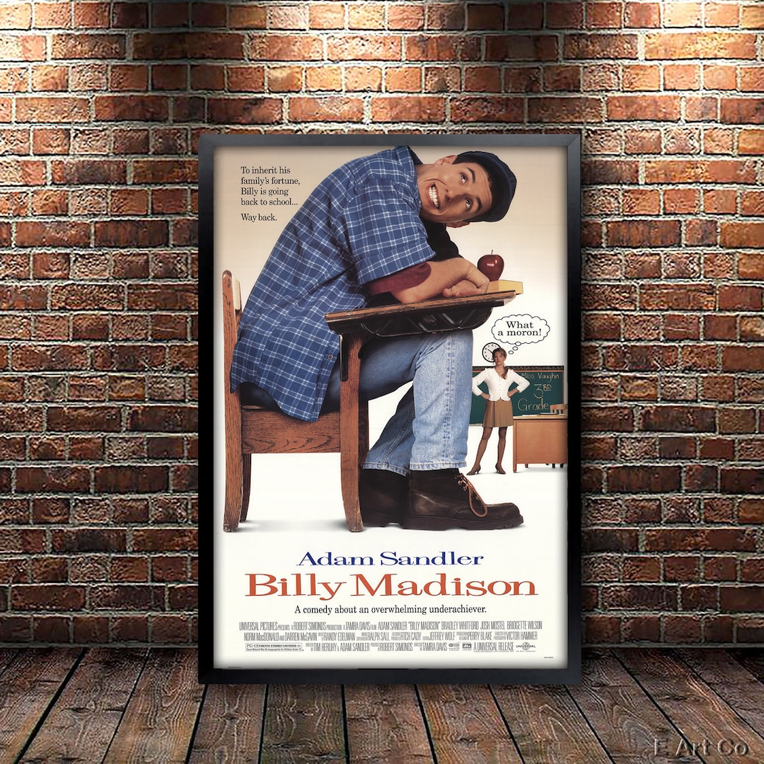 Billy Madison 1995 Movie Poster Framed and Ready to Hang. - Etsy