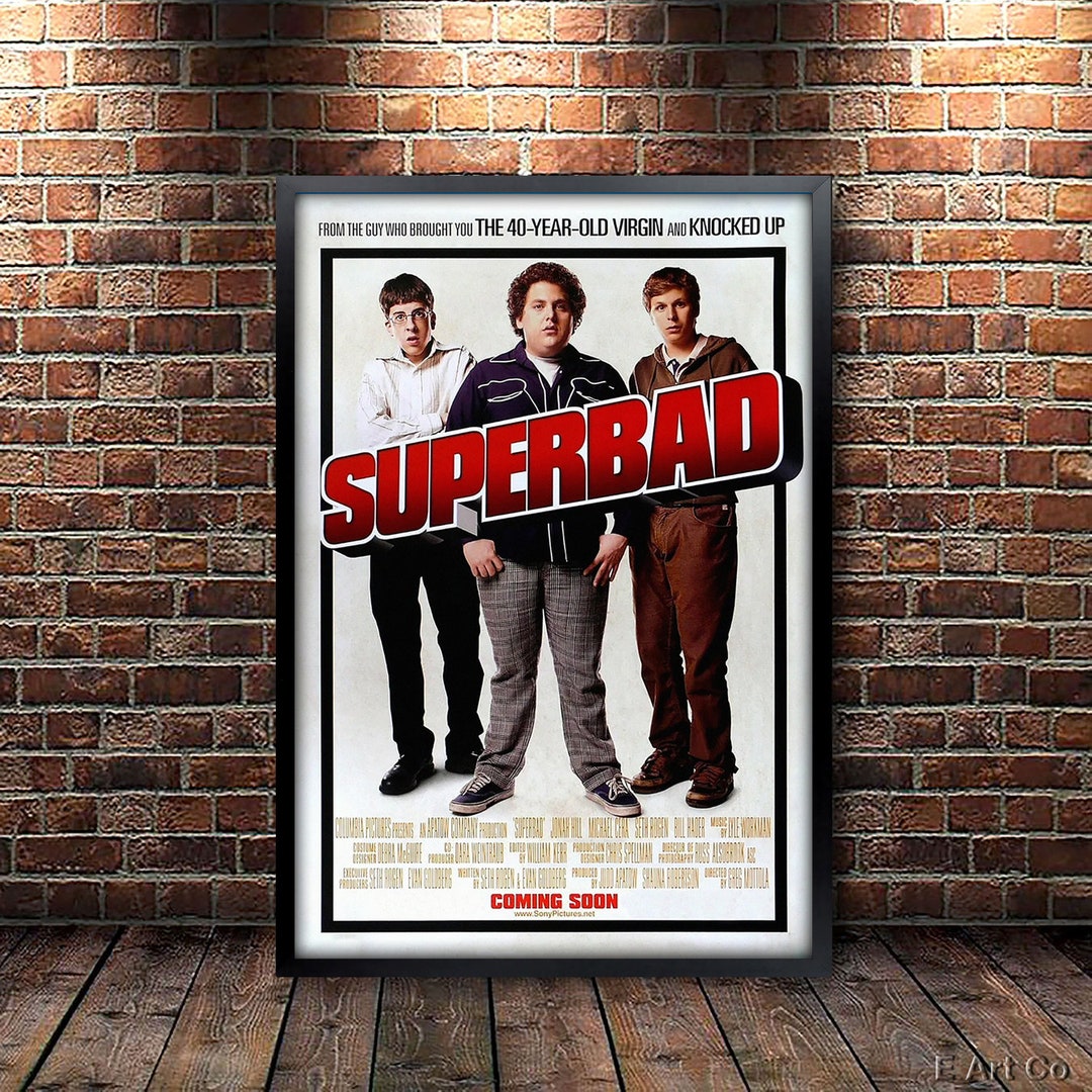 Superbad Movie Poster Framed and Ready to Hang. - Etsy