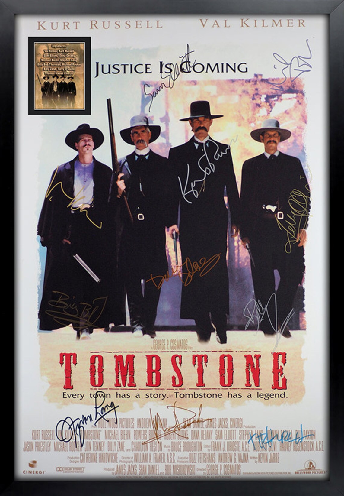 Tombstone Signed Movie Poster Framed and Ready to Hang | Etsy