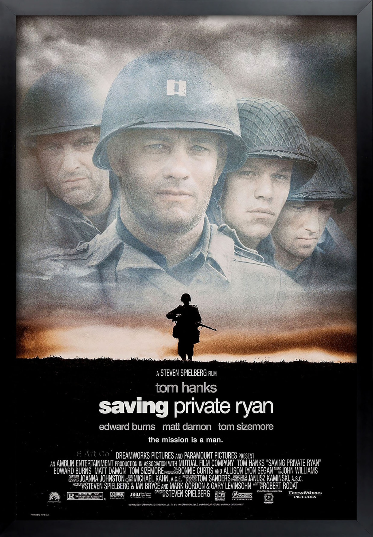 Saving Private Ryan Movie Poster Framed and Ready to Hang. | Etsy