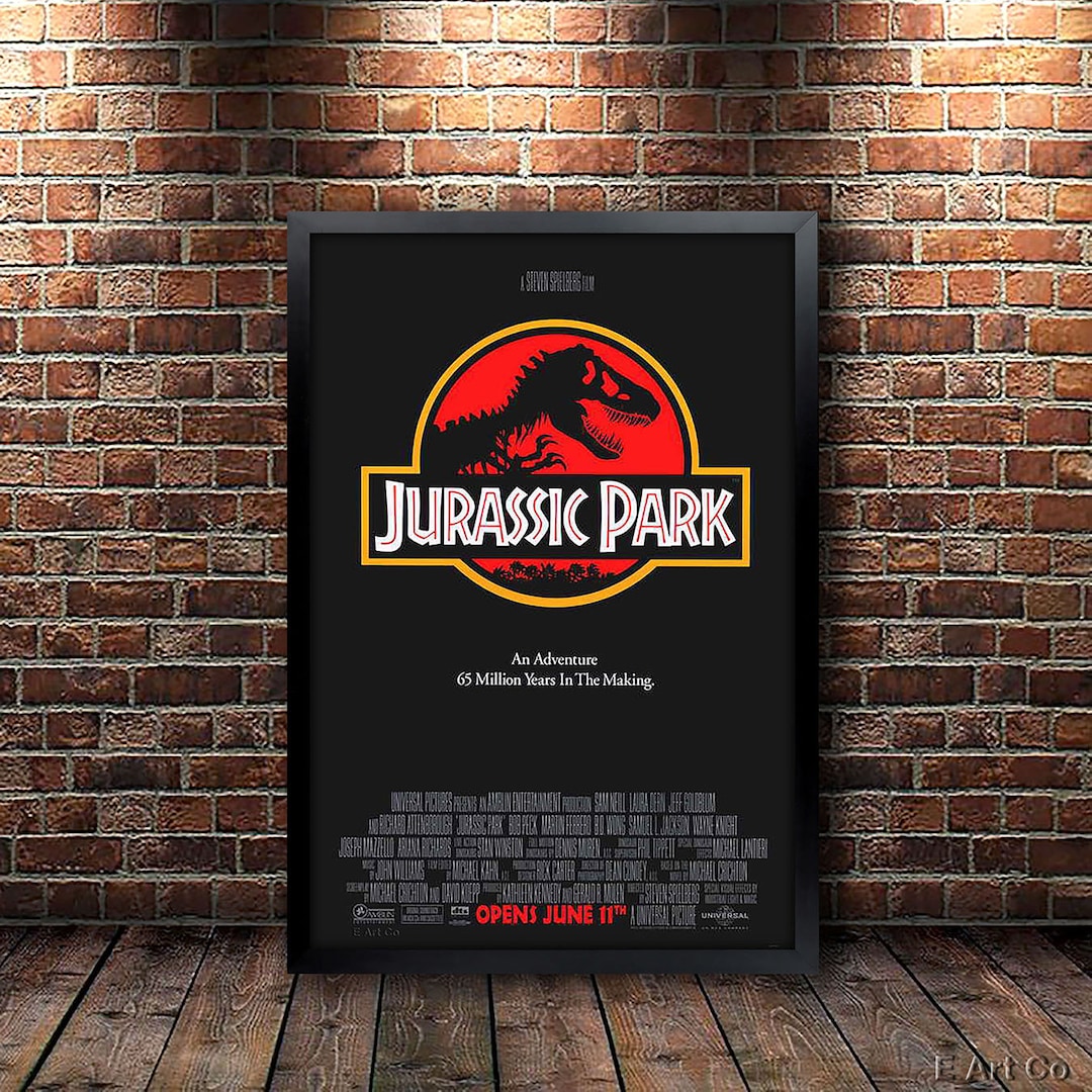 Movie Poster Jurassic Park Tyrannosaurus Rex & Velociraptor (Jurassic