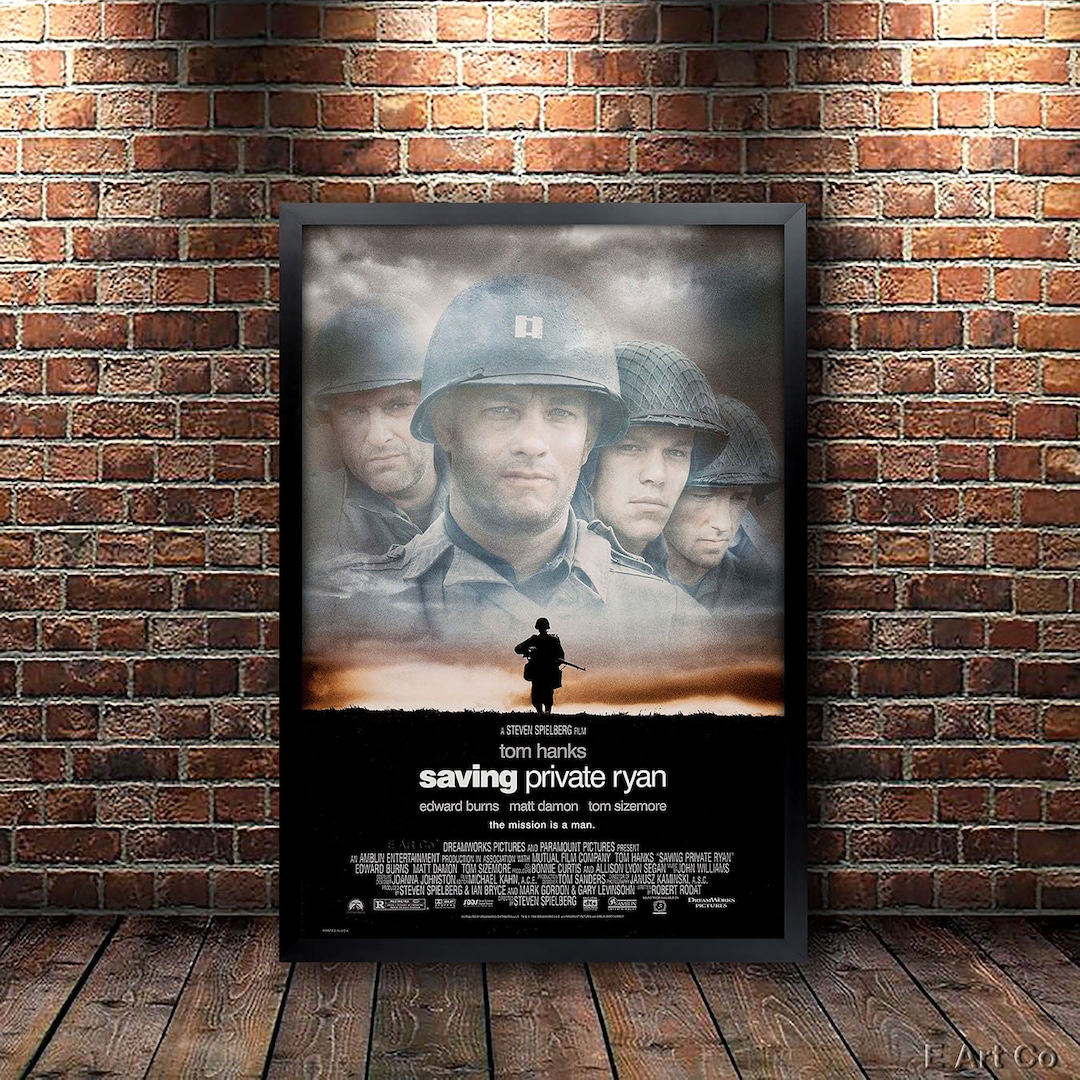 Saving Private Ryan Movie Poster Framed and Ready to Hang. - Etsy