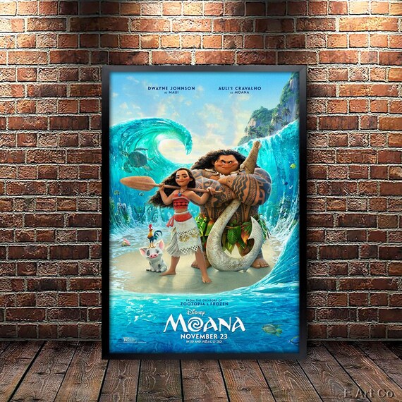 Moana Movie Poster Framed and Ready to Hang. - Etsy