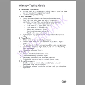 Whiskey Tasting Sheet Tasting Guide Drink Party Whisky Degustation ...