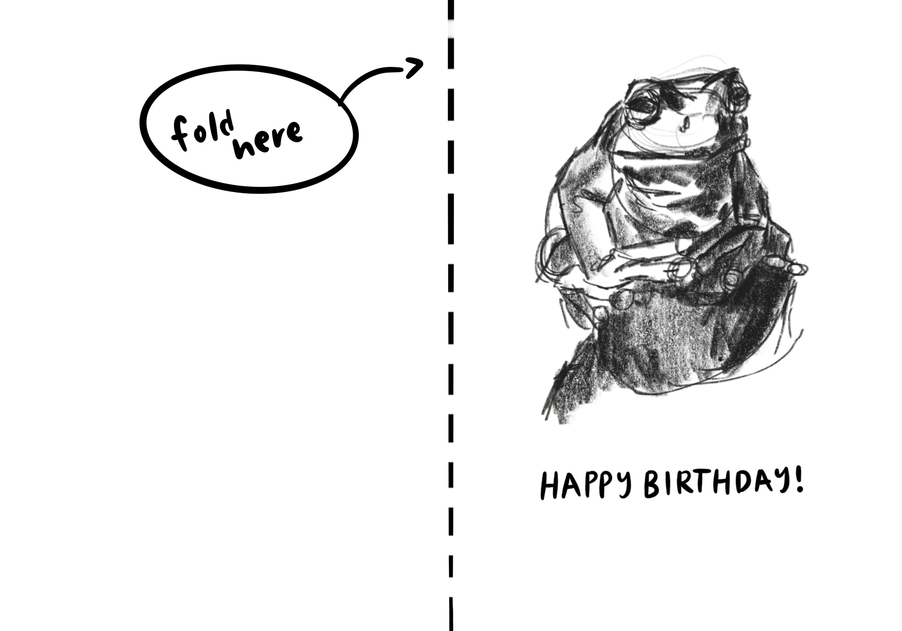 Frog Birthday Card Printable, Digital Blank Birthday Card Printable ...