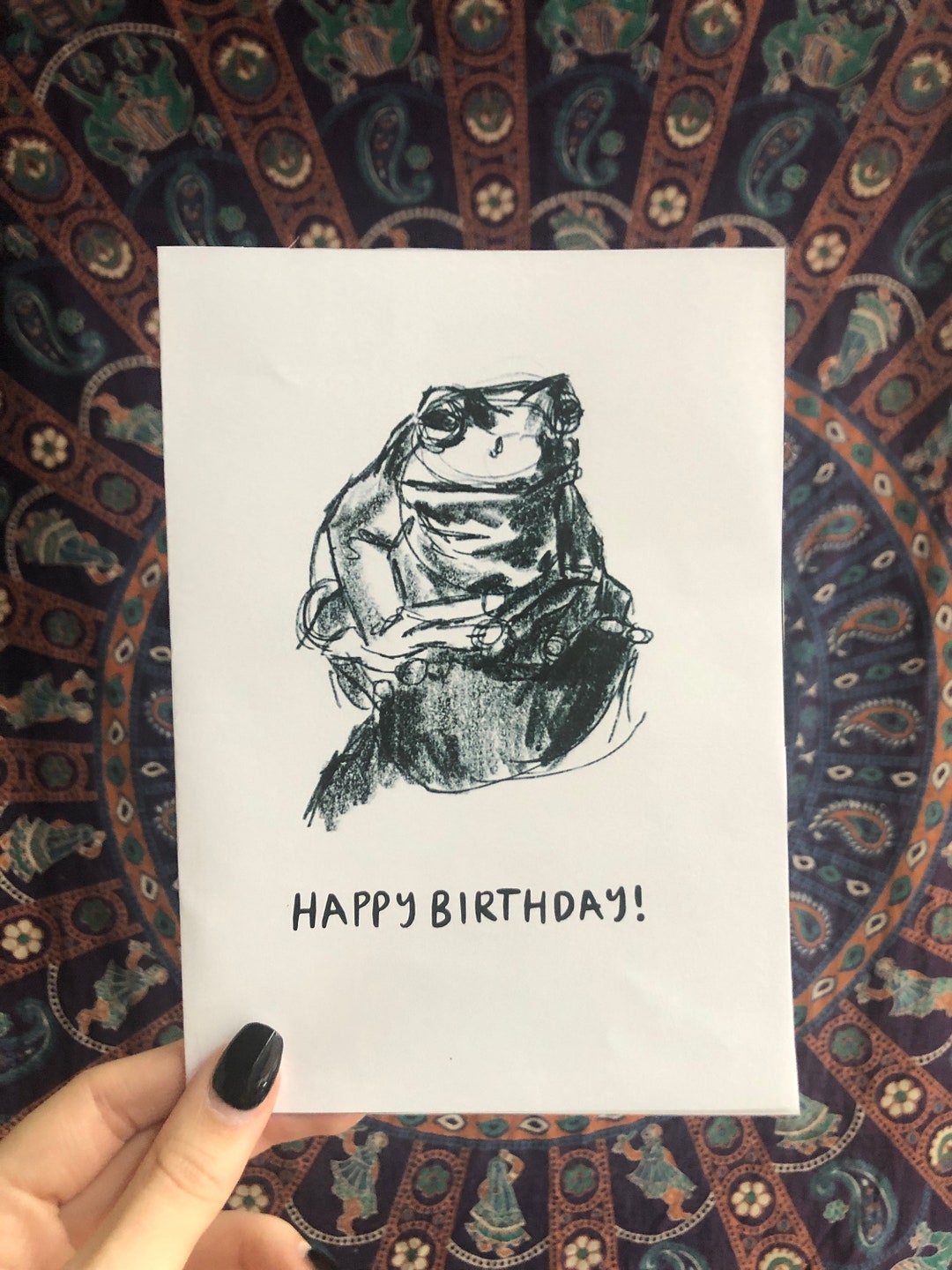Frog Birthday Card Printable, Digital Blank Birthday Card Printable ...