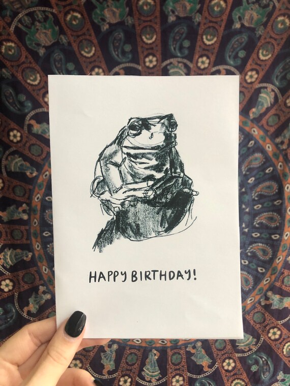Frog Birthday Card Printable Digital Blank Birthday Card | Etsy