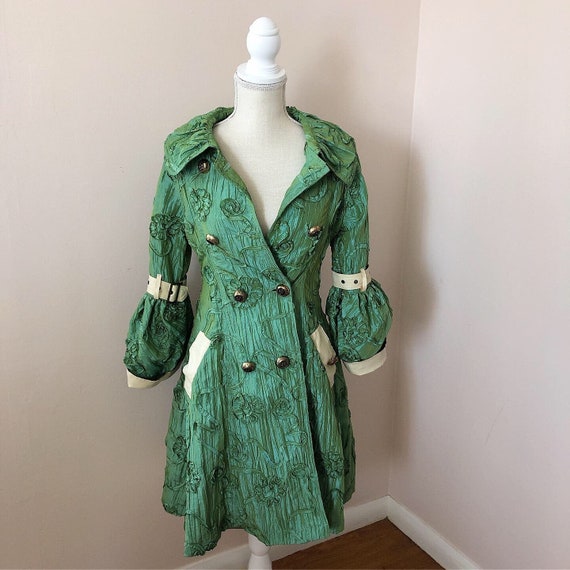 Green vintage repurposed fabric jacket - Gem